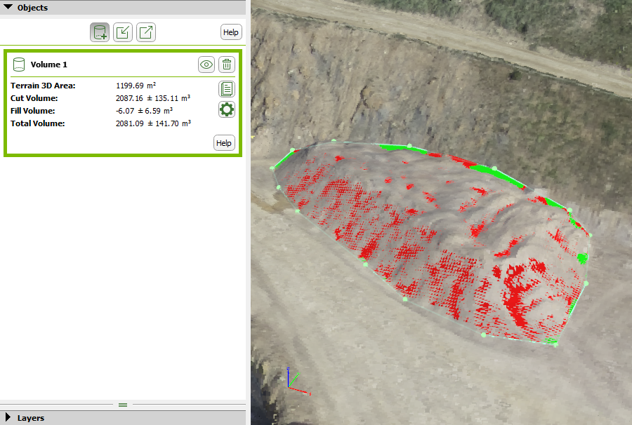 Menu View > Volumes > Menu Bar - PIX4Dmapper